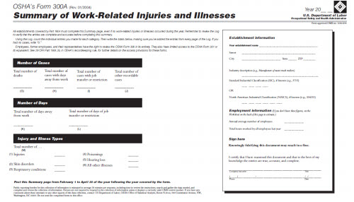 OSHA Form 300A Annual Posting Requirement